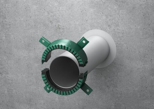 New 2-part fire collar for u/u plastic pipes